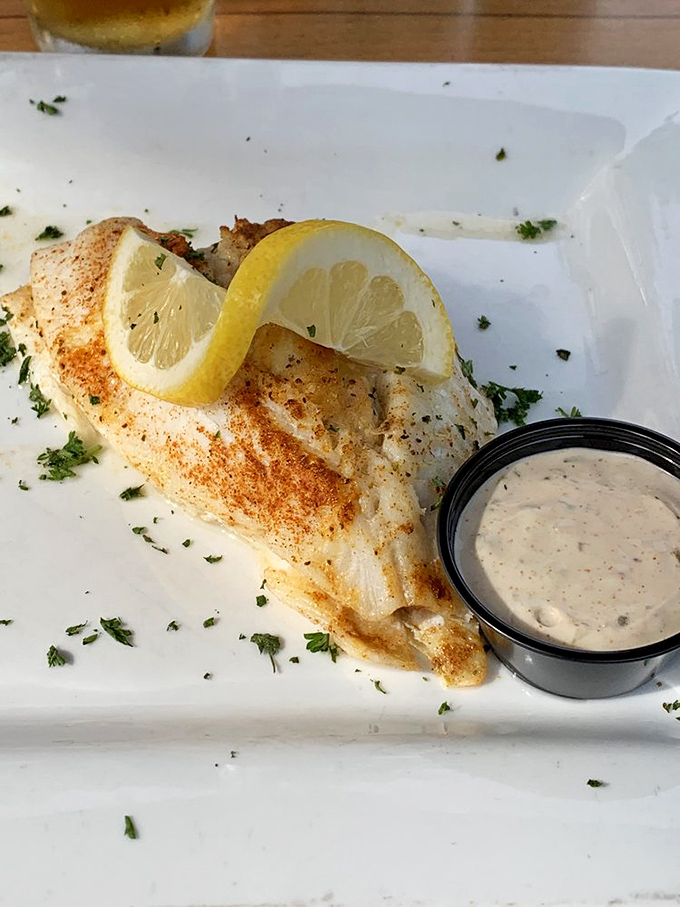 Flounder dressed up fancier than most of us at our high school reunions, and pulling it off beautifully.