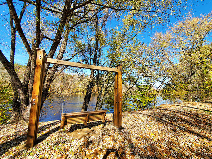 Nature's front-row seat to the James River. Like a theater swing where the show is always changing and always five stars.