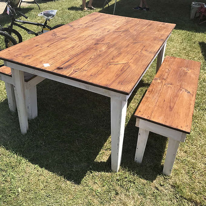 Farmhouse chic before it was trendy&mdash;this handcrafted table set awaits a family who appreciates both character and actual conversation during meals.