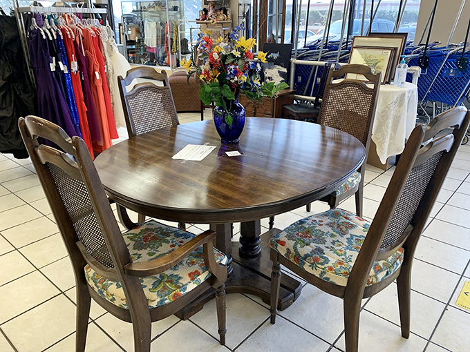 This dining set isn't just furniture&mdash;it's a family history waiting for its next chapter. Solid wood and character you can't find at those Swedish furniture mazes.