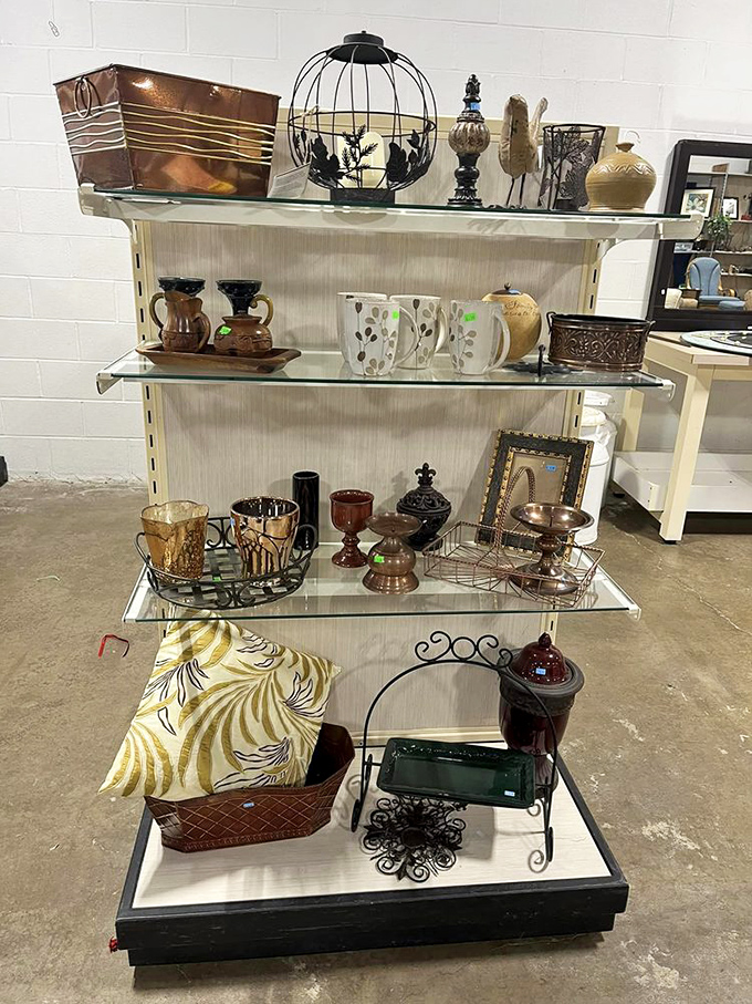 Elegantly displayed home d&eacute;cor items showcase the store's attention to detail&mdash;each shelf a carefully arranged collection of potential keepsakes.