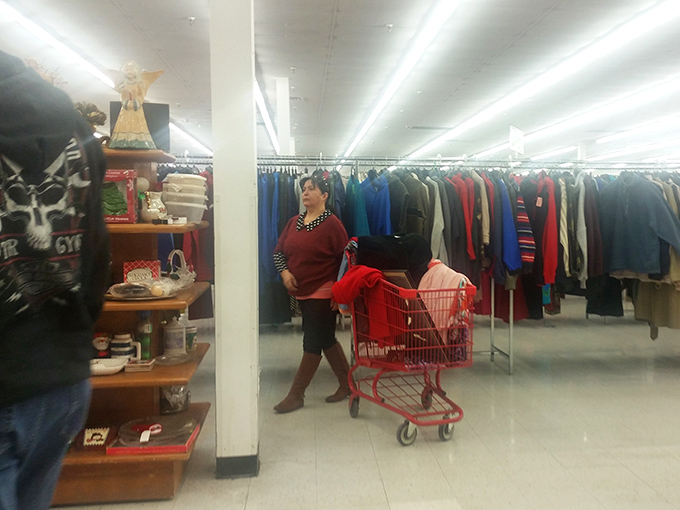 Smart shoppers navigate the aisles with the focus of seasoned treasure hunters on missions.