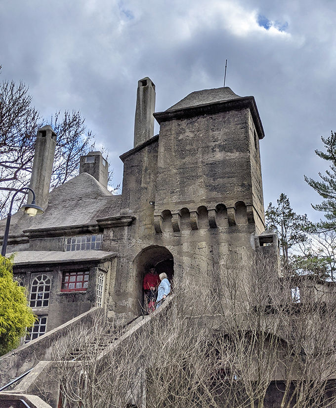 The fortress-like entrance welcomes modern-day explorers through a portal that feels like stepping into the pages of a storybook adventure.
