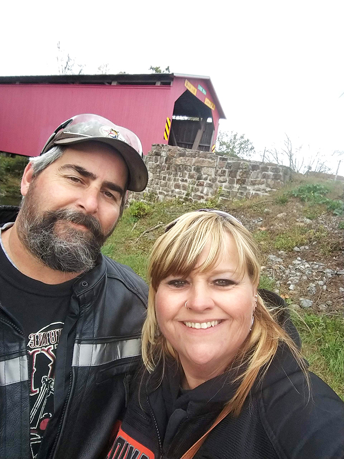 The bridge serves as a perfect backdrop for creating memories in Perry County's picturesque countryside.