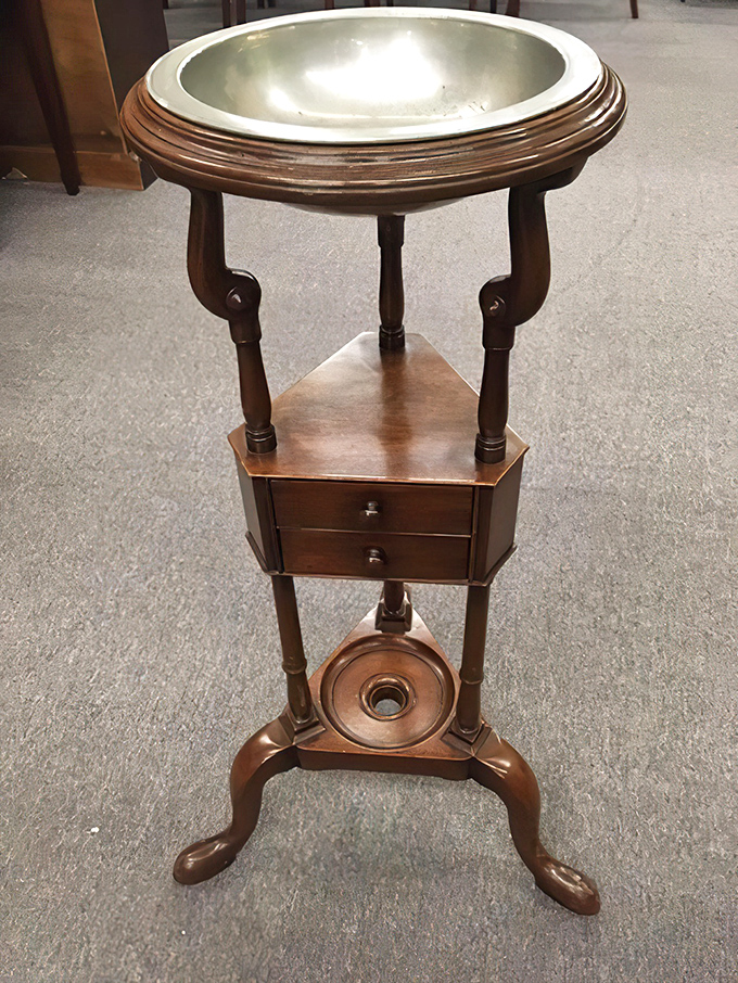 Not just a wash stand, but a conversation piece. The craftsmanship in this antique beauty makes modern furniture look like it's not even trying.