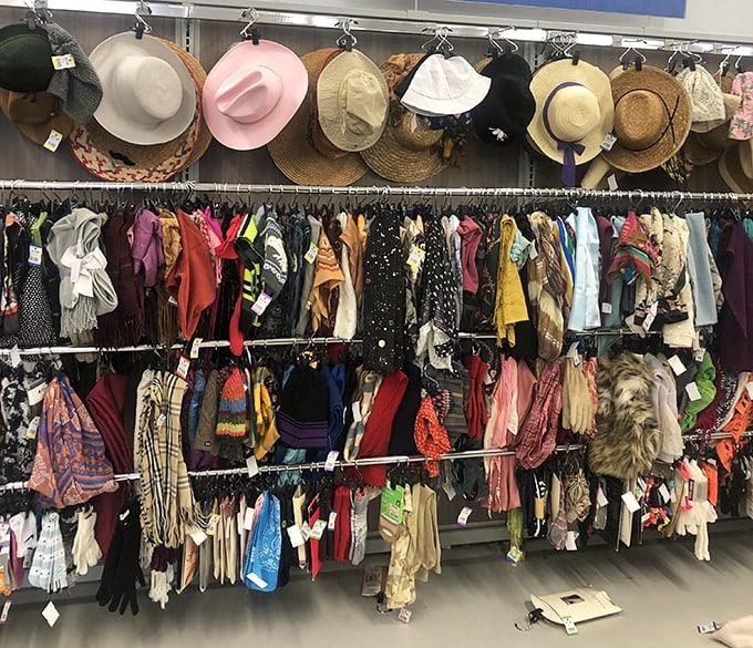 A hat and scarf bonanza that would make Carmen Miranda jealous. Winter accessories or summer statement pieces&mdash;fashion history hangs in the balance.