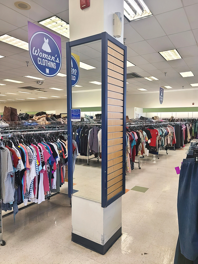 The women's clothing department&mdash;a color-coded wonderland where designer labels hide among everyday basics like truffles in a forest.