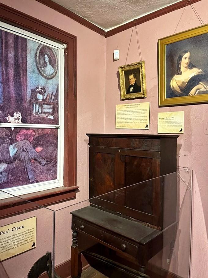 Where literary magic happened - this intimate workspace showcases the tools of Poe's haunting craft perfectly.