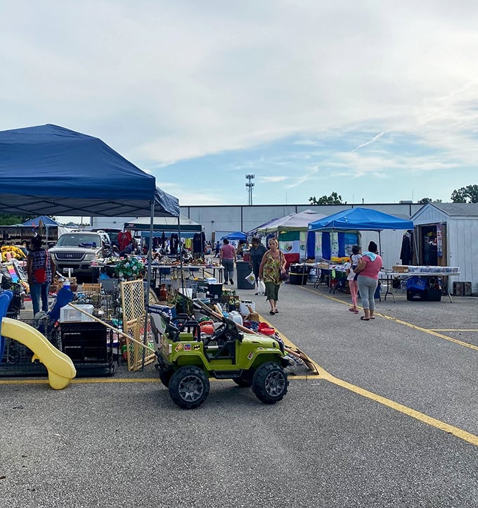 Under blue skies and blue tents, Glen Burnie's 8th Ave Market displays its wares like an outdoor department store without the markup.
