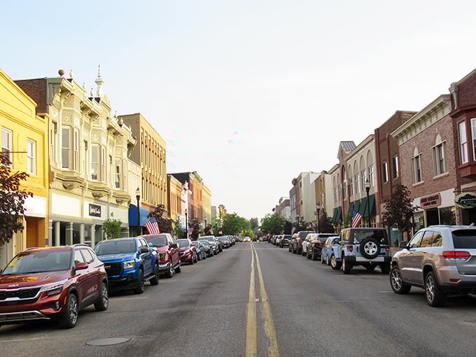 Adrian's Main Street beckons with timeless appeal, where college energy meets hometown warmth in perfect harmony.