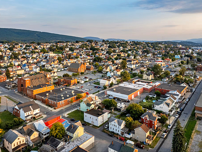 Those colorful row houses march up Altoona's hillside like a rainbow of affordable retirement possibilities - each one special!