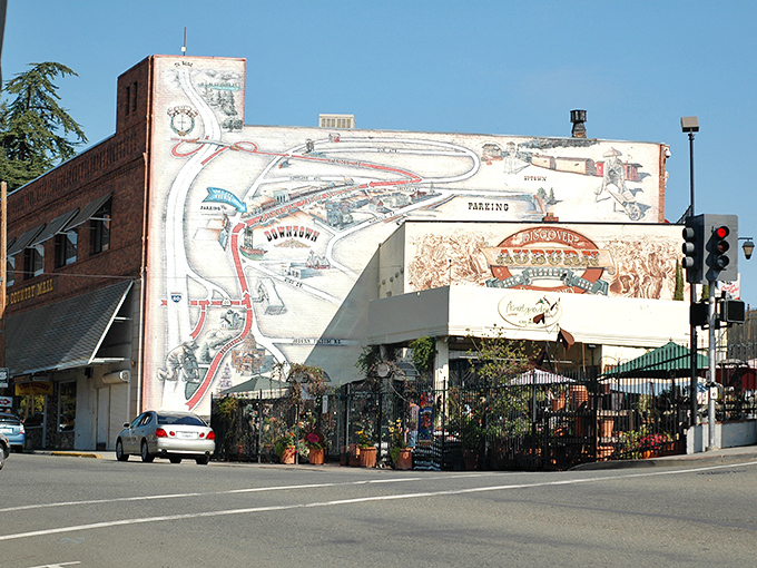 History painted large enough to navigate by! Auburn's brick canvas tells stories that GPS can't&mdash;where trains once rumbled and gold fever burned hot.
