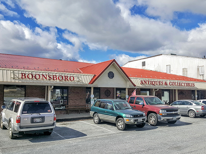 History housed in brick and mortar. Boonsboro's Auction Square welcomes collectors and casual browsers under its distinctive red roof.