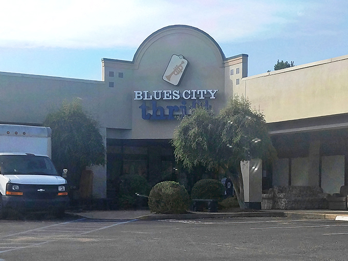 Blues City's curved entrance creates anticipation like the opening notes of a Memphis melody - pure magic awaits.