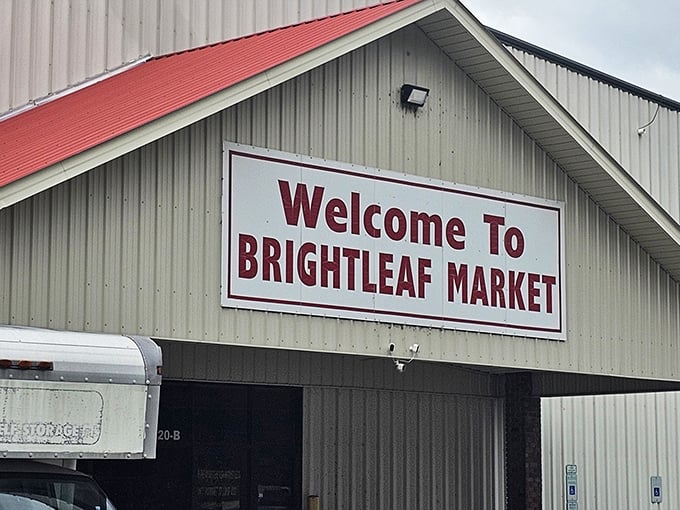 Brightleaf's industrial exterior hides a massive indoor market that stays busy every weekend of the year.