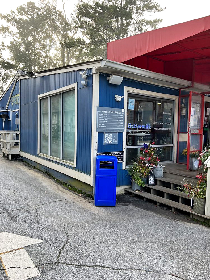 Buttermilk Kitchen's blue exterior promises Southern comfort with a side of serious culinary skill and love.