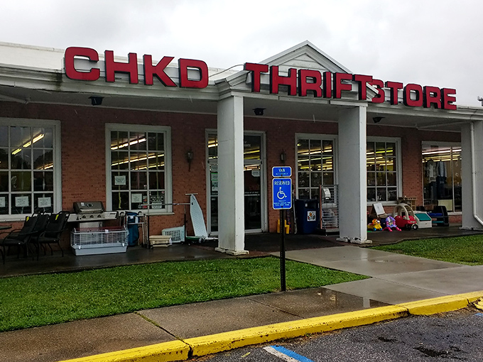 CHKD Thrift's colonial-inspired architecture houses modern bargains. Where shopping feels like a scavenger hunt designed by benevolent retail gods.