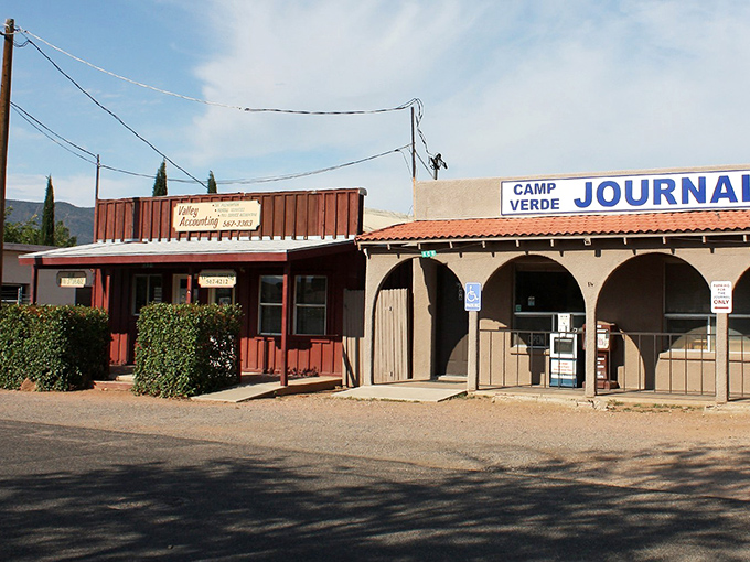 Camp Verde's rustic buildings and vintage signs capture the authentic spirit of Arizona's frontier days.
