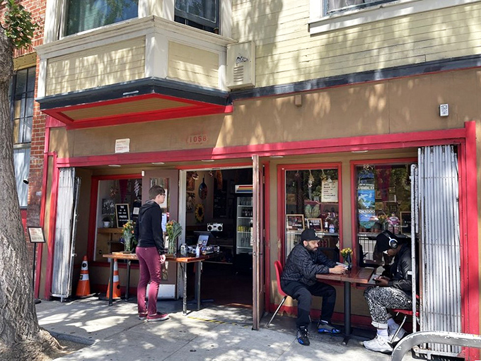 San Francisco's SOMA district hides culinary gold behind this modest red-trimmed storefront that locals treasure.