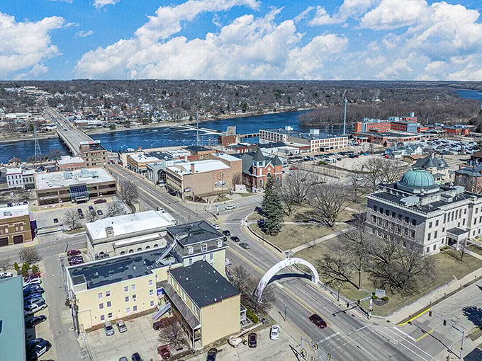 Small-town sophistication shines through these well-maintained streets and thoughtful urban planning touches.