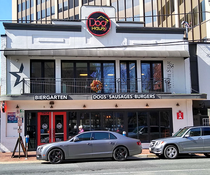 Dog Haus Biergarten brings a touch of sleek sophistication to the humble hot dog scene in Bethesda.