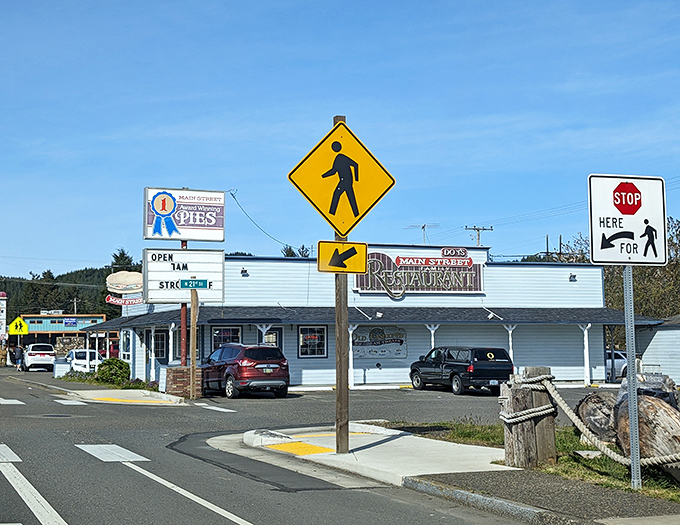 That classic diner facade screams "real deal" - the kind of place where coffee flows and stories unfold.