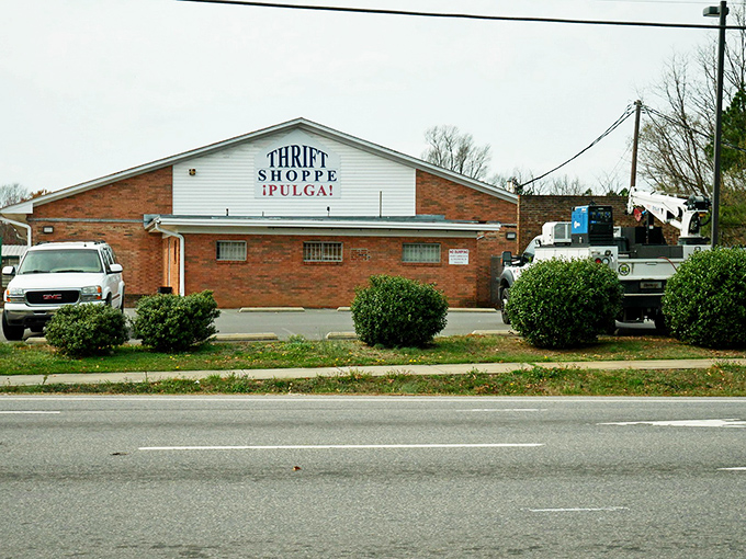 Durham Rescue Mission's modern storefront hides vintage treasures and contemporary bargains inside those glass doors.