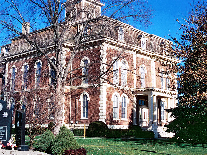 Effingham's ornate courthouse stands as a testament to grander times, while nearby diners serve grand portions at not-so-grand prices.