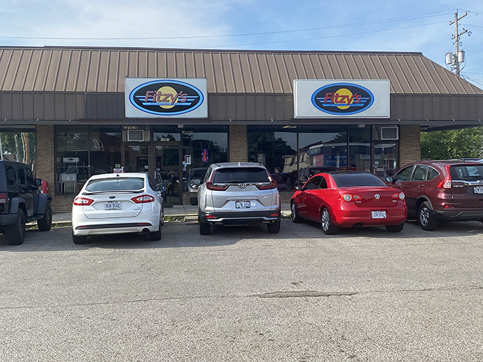 That classic diner facade promises milkshakes thick enough to require engineering degrees and burgers worth the wait.