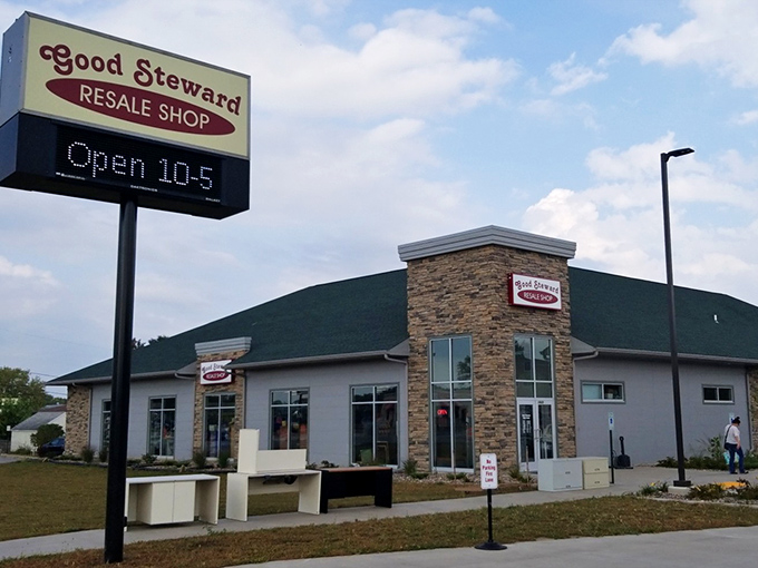 Good Steward's stone facade suggests permanence, much like the quality furniture inside that's outlasted trends and survived multiple moves.