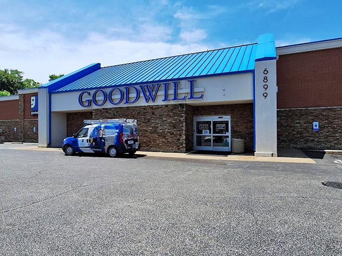 This Goodwill's stone accents and modern design prove that thrift shopping has definitely moved upscale in recent years.