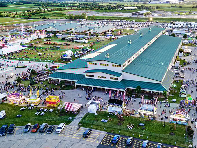 From above, this looks like a small city dedicated entirely to the noble art of finding amazing deals.