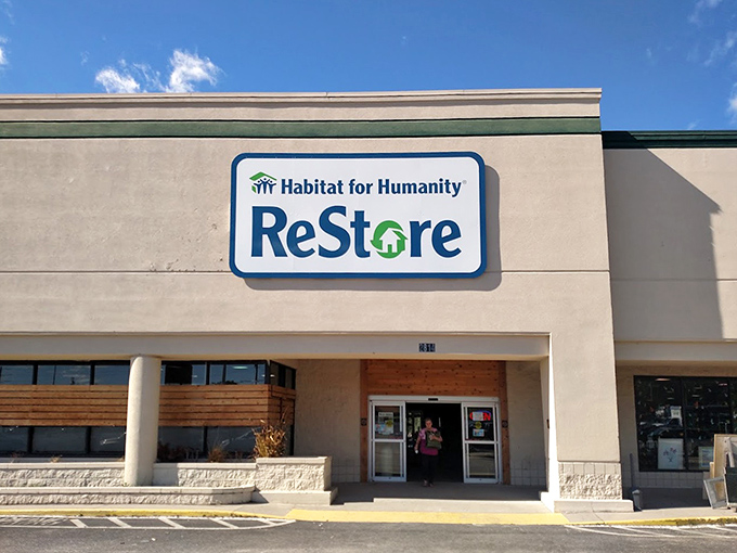 That distinctive Habitat ReStore sign means every purchase helps build homes while filling yours with amazing secondhand treasures.