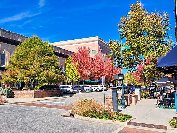 Hendersonville's autumn colors paint the town like nature's own retirement brochure, free of charge.
