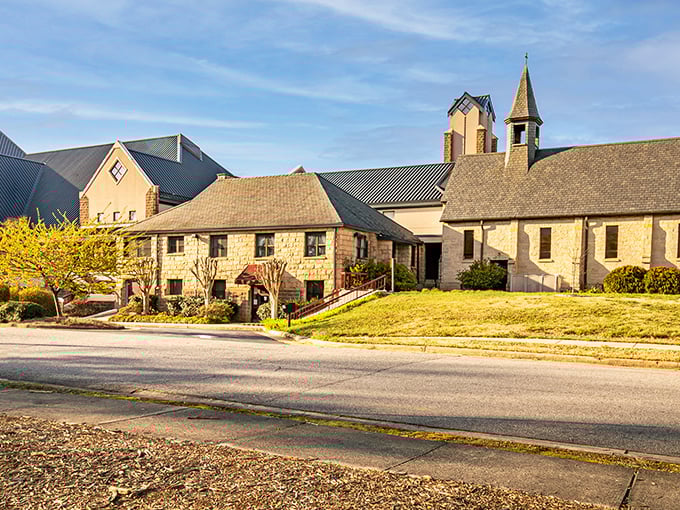Hickory's beautiful church complex showcases community spirit and architectural grace, where faith and fellowship flourish affordably.