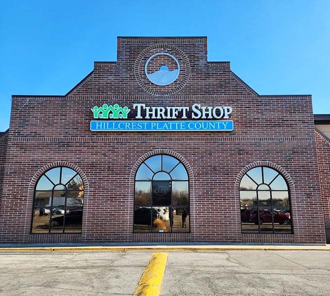 Those charming arched windows give Hillcrest character &ndash; it's like shopping in a piece of Kansas City history.