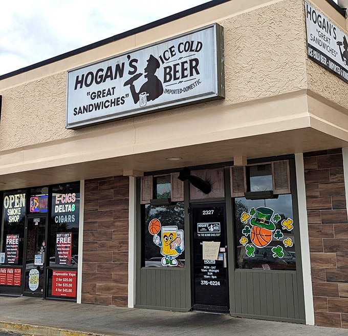 Hogan's tells you everything you need to know right on the sign &ndash; great sandwiches and cold beer, period.
