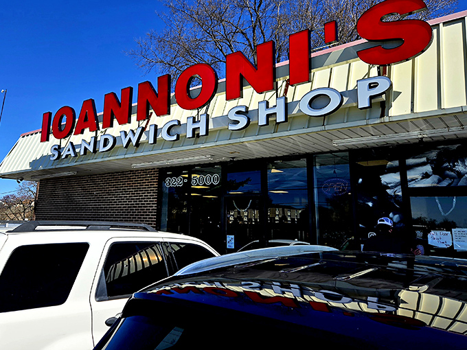 Bold red letters announce serious sandwich business &ndash; the kind that's been perfecting recipes for generations.