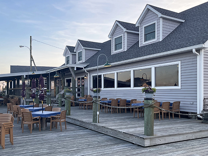 JP's deck looks like where Hemingway would've written, if he'd discovered Delaware crab cakes first. 