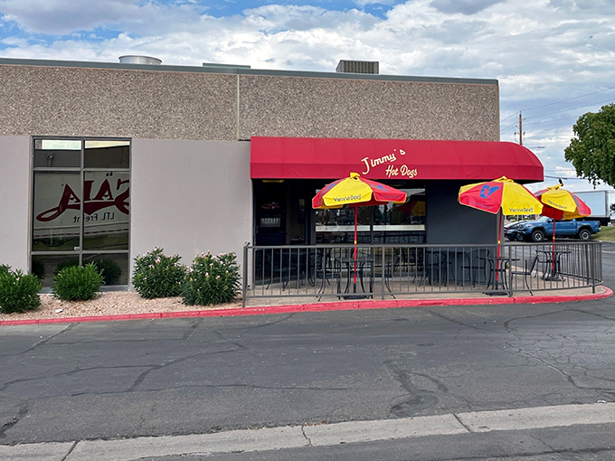 Those cheerful umbrellas promise shade for your meal and sunshine for your taste buds.