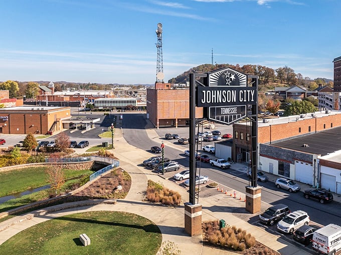 Johnson City's welcome sign promises the kind of mountain hospitality that actually delivers on expectations.