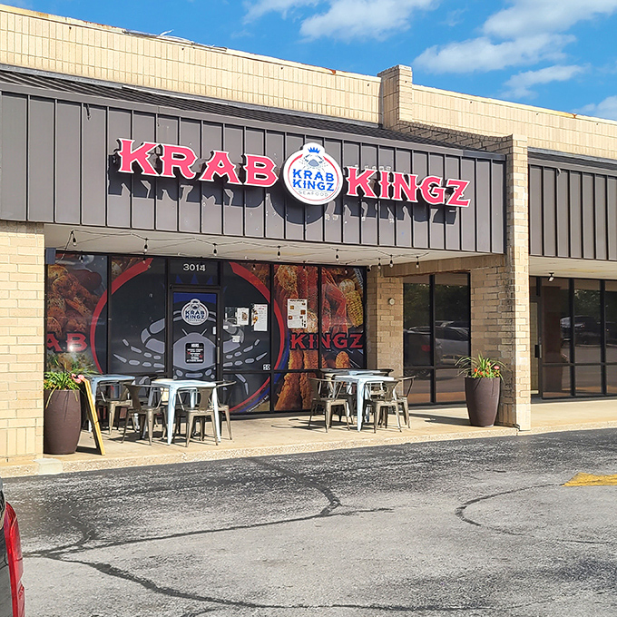 Bold signage and modern design create the perfect backdrop for messy, hands-on seafood feasting adventures.