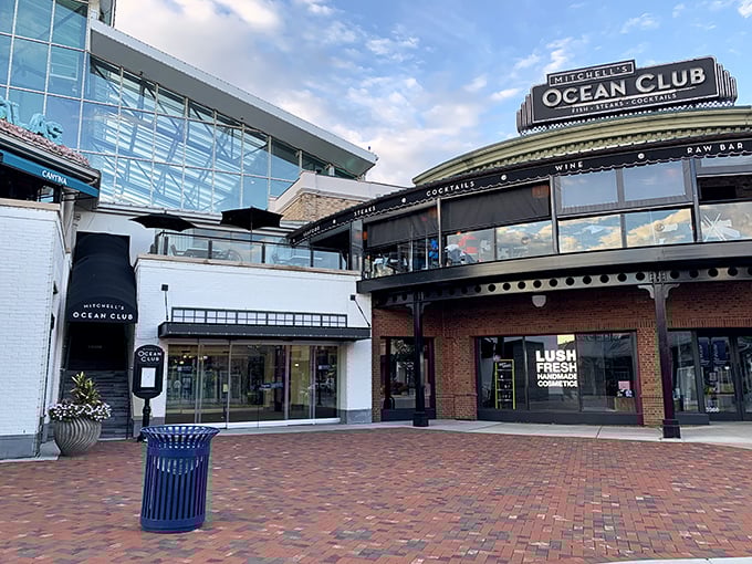Mitchell's Ocean Club brings coastal elegance to Columbus with an entrance that promises seafood worthy of a special occasion.