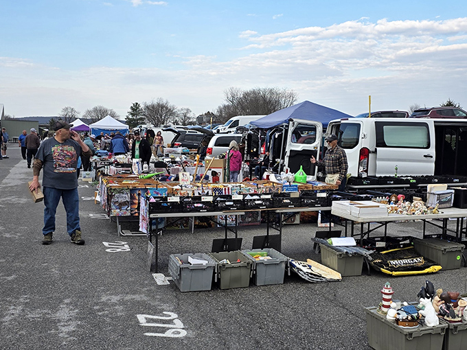 Morning light illuminates fresh produce and flea market finds in this perfect combination venue.