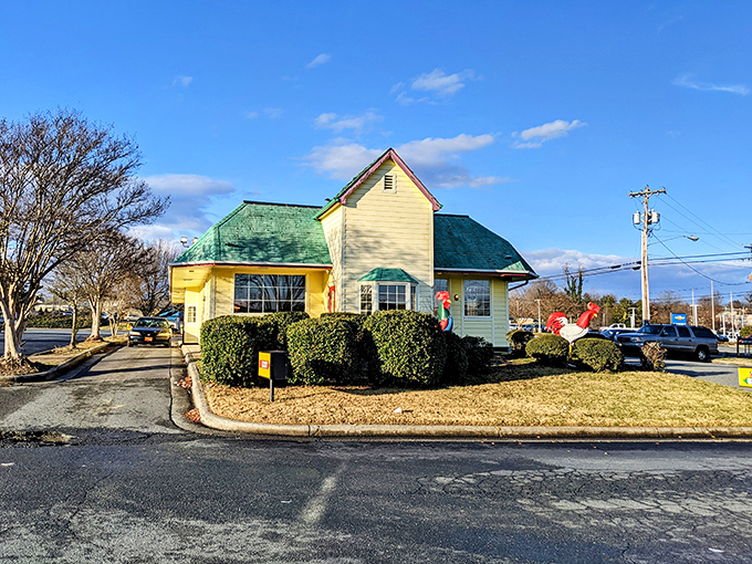 Mountain Fried Chicken's cheerful colors make this Winston-Salem spot impossible to miss or forget.