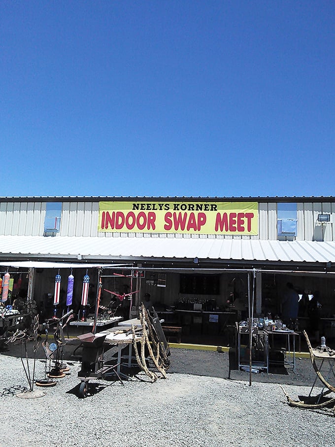 This no-nonsense building houses indoor treasures while promising outdoor adventures for the truly dedicated bargain hunter.