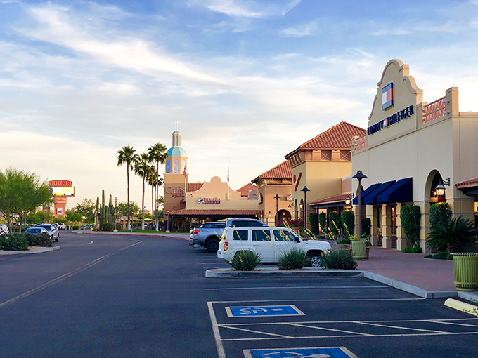 Outlets at Anthem captures that classic Arizona palette&mdash;terra cotta, desert hues, and blue skies that make shopping feel like a vacation.