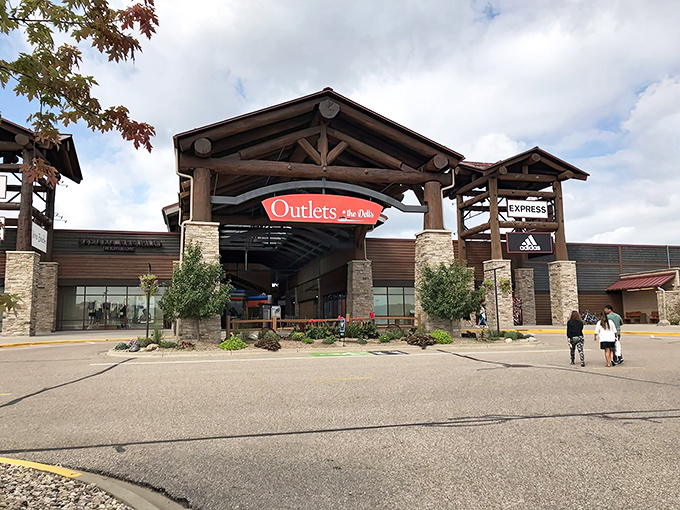 The Dells outlets blend rustic charm with retail reality, creating shopping magic in vacation country.