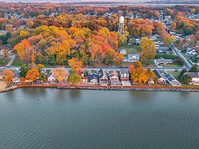 Fall foliage frames Pennsville's affordable waterfront community&mdash;where retirement dreams don't require a Wall Street portfolio.