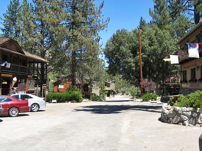 Pine Mountain Club's village center feels like stepping into a mountain postcard &ndash; complete with rustic charm and zero traffic.